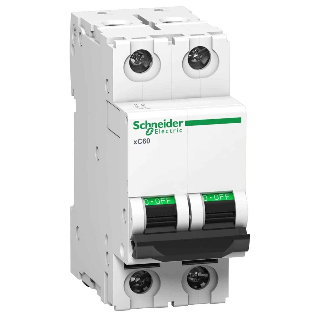 Buy Schneider Electric Acti 9 MCB 25A 2 Pole DP 'C' Curve XC60 A9N2P25C Online